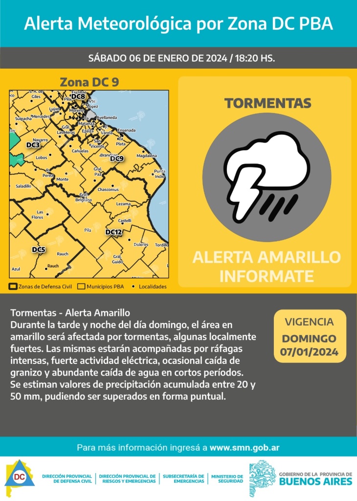 Emitieron alerta amarilla en cinco provincias por fuertes tormentas ...